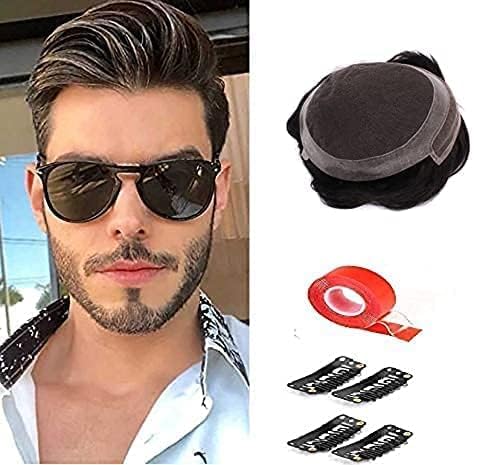 AHS Front Lace Hair Patch for Men 100% Natural Human Hair Wigs for ...