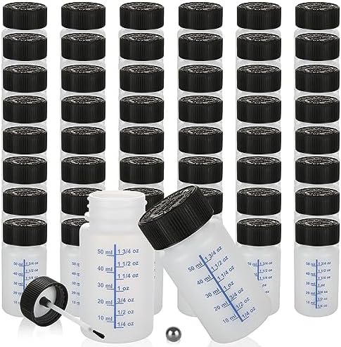 JMIATRY 50 Pack 2 OZ Paint Touch Up Bottles with Caps Empty Touch Up ...