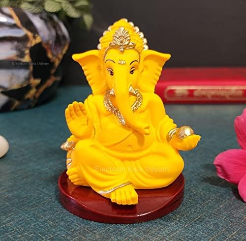 Buy Electrum Kala Udyam Ganesha/Ganpati Statue with Base - for Car ...