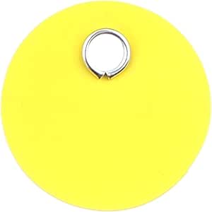 100 Pack - CleverDelights Yellow Plastic Tags - 1" Round - Tear-Proof ...