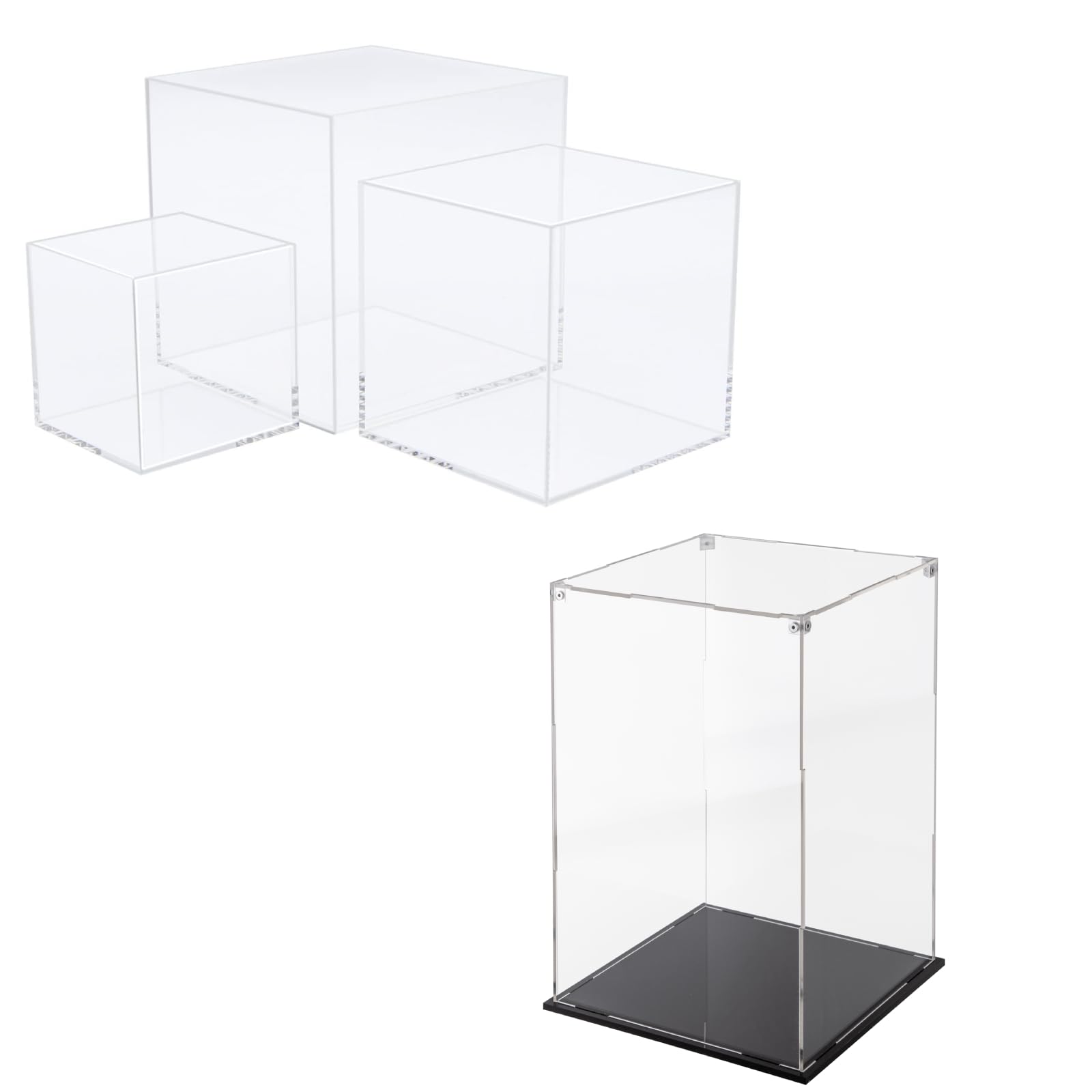 Solid Acrylic Cubes For Display 3pc Clear Acrylic Display Cubes ...