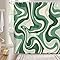 Amazon.com: MDUKOIN Sage Green Shower Curtain, Aesthetic 70s Abstract Wavy Swirl Bath Curtain ...