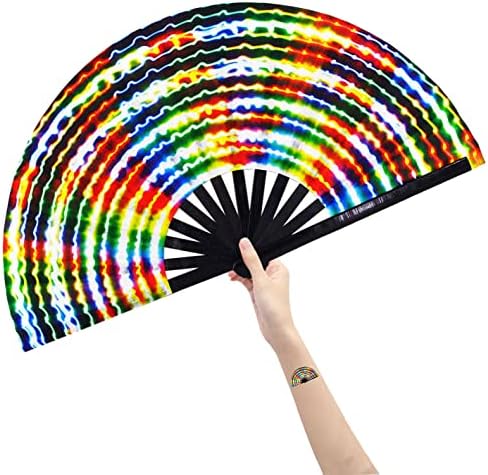 Amazon.com: BBTO 4 Pcs UV Glow Clack Folding Hand Fan for Men Women ...