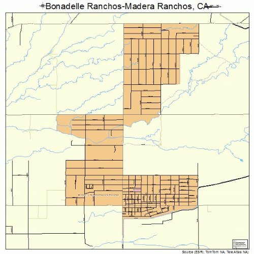 Large Street & Road Map of Bonadelle Ranchos-Madera Ranchos, California ...