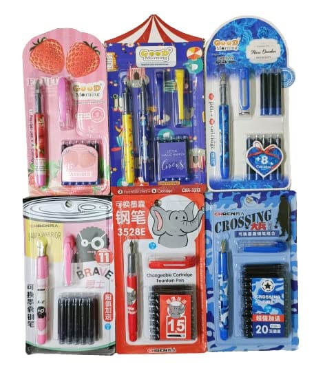 Rehan Shoppee Chren Brand Pack of 6 (7 Fountain Pens with 65 Blue ink ...