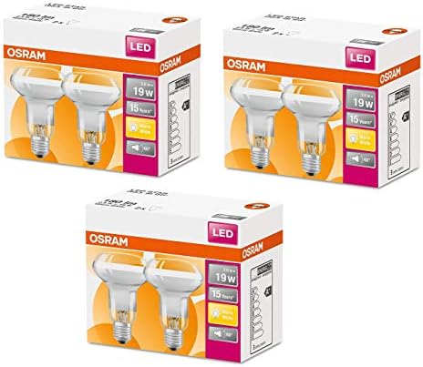 Osram Star R63 LED Reflector Light Bulb E27 2.80 W Pack of 6 Warm White ...
