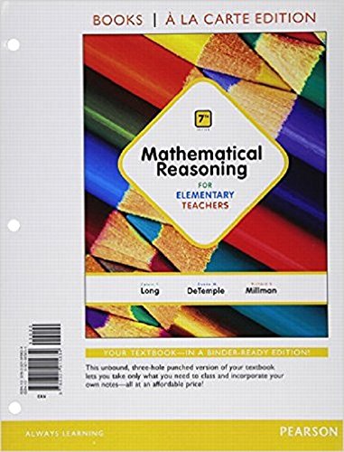 Amazon.com: Mathematical Reasoning for Elementary Teachers, Books a la ...