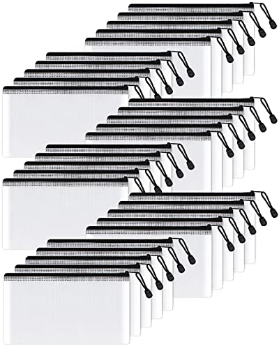 Snapklik.com : SUNEE Mesh Zipper Pouch 4x9 In (Black, 30 Packs), Mesh Bags