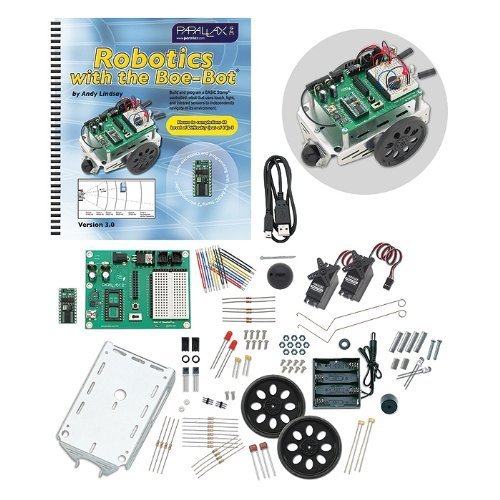Parallax 28832 Programmable Boe Bot Robot Kit Usb Version Non Solder By Parallax