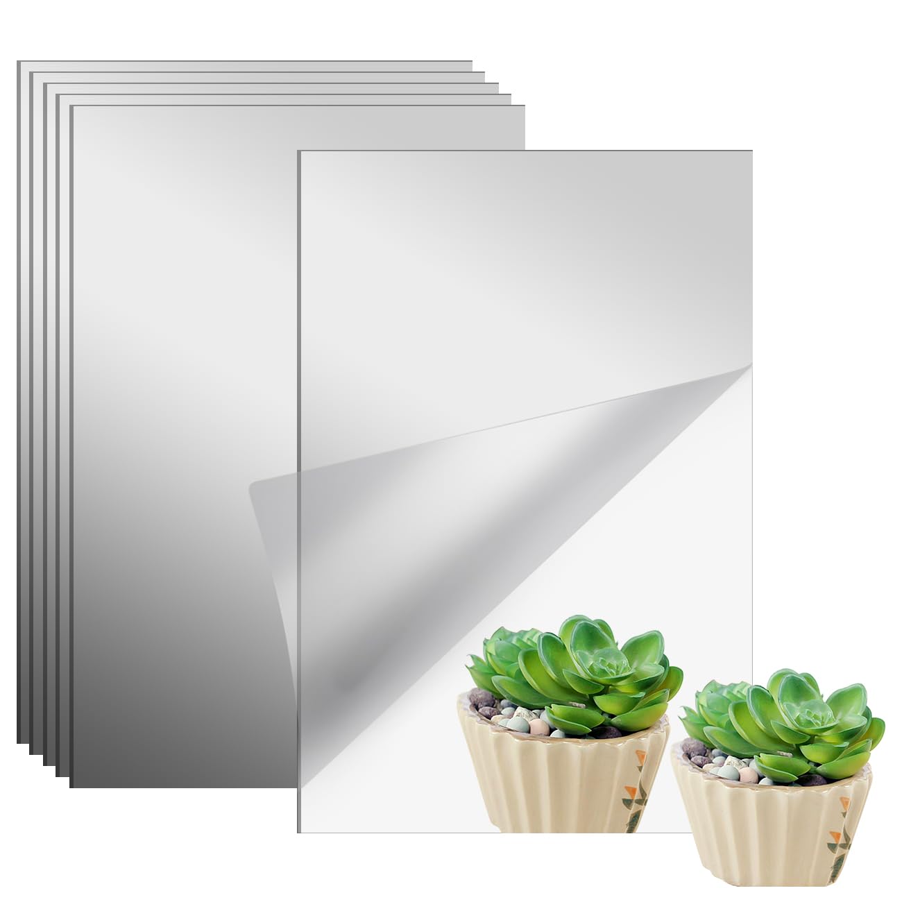 HUMOKI 6PCS Self Adhesive Mirror, Flexible Mirror Sheets, 10x15cm ...