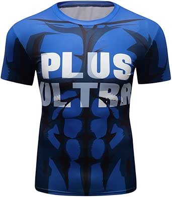 Amazon.com: CosFitness Anime Training Shirt, BNHA MHA Plus Ultra(Blue ...