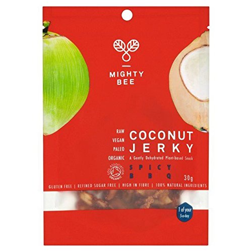 Amazon.com: MightyBee Organic Vegan Coconut Jerky Spicy BBQ Flavour ...