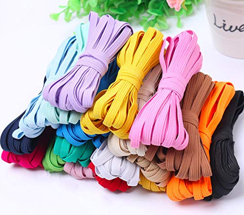 Amazon.com: Elastic Bands Phinicco 16 Colors 52 Yards 1/4 Inch Elastic ...