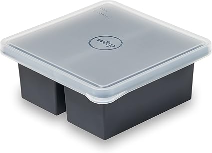 Amazon.com: W&P Cup Cubes Silicone Freezer Tray with Lid, Charcoal ...
