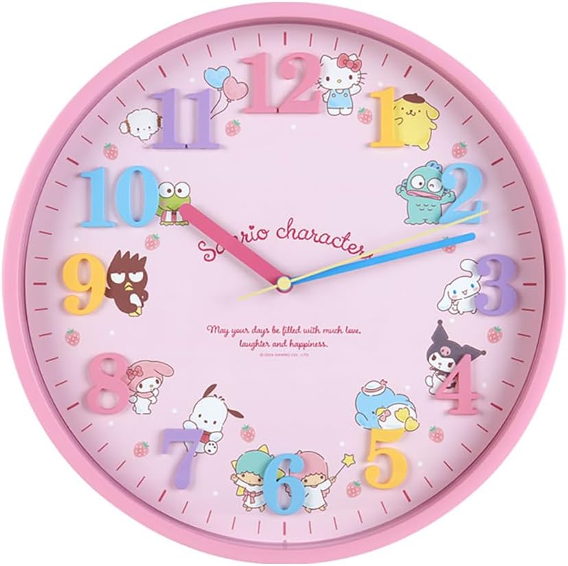 Amazon.com: Accutime Hello Kitty Face Pink Colorway Wall Clock, HK3059 ...
