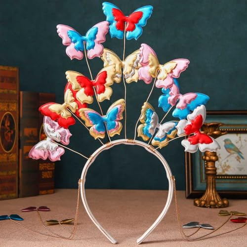 BARTOSI Butterfly Headband Colorful Butterfly Fascinator Hat Headbands ...