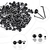 GORGECRAFT 1 Box 150Pcs 3 Sizes Mini Black Glass Eyes Doll Safety Eyes ...
