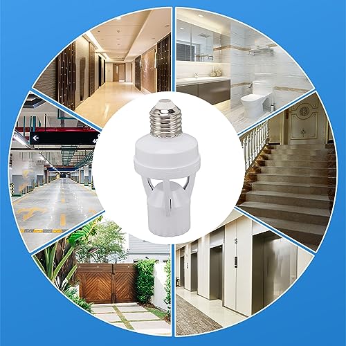 PIR Motion Sensor Light Socket with Adjustable Screw Bulb Adapter ...