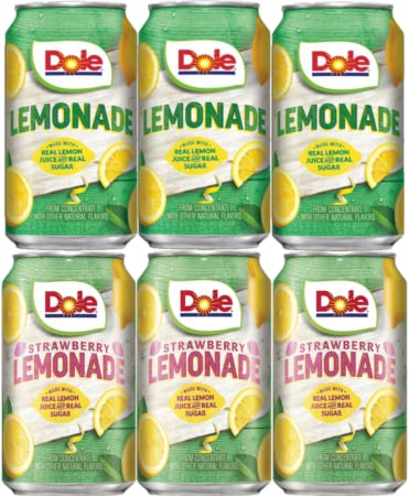 Amazon.com : Dole Lemonade and Dole Strawberry Lemonade, 6 pack ...