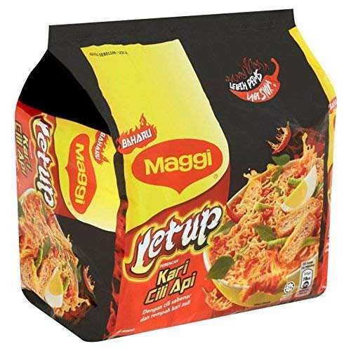 Amazon.com : Maggi Letup Kari Cili Api/Springy Noodles With Fiery Red ...