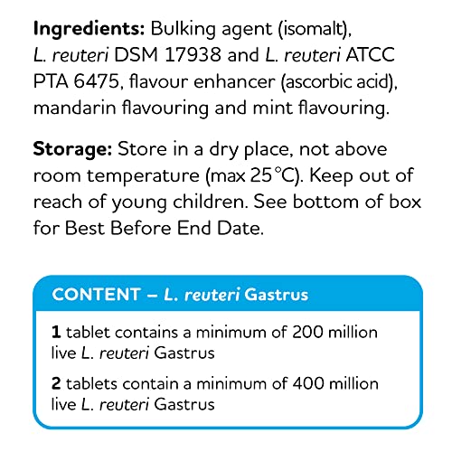 BioGaia Gastrus Advanced Probiotic Chewable for Gut Health, Dual ...
