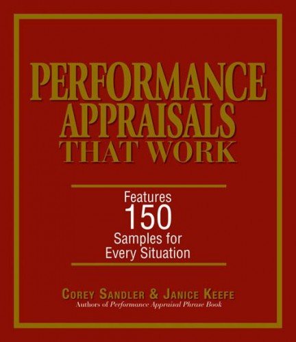 Performance Appraisals That Work Corey Sandler 8601422968224 Amazon