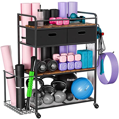 Amyove Yoga Mat Storage Racks for Yoga Mat Dumbbell Kettlebell Foam ...