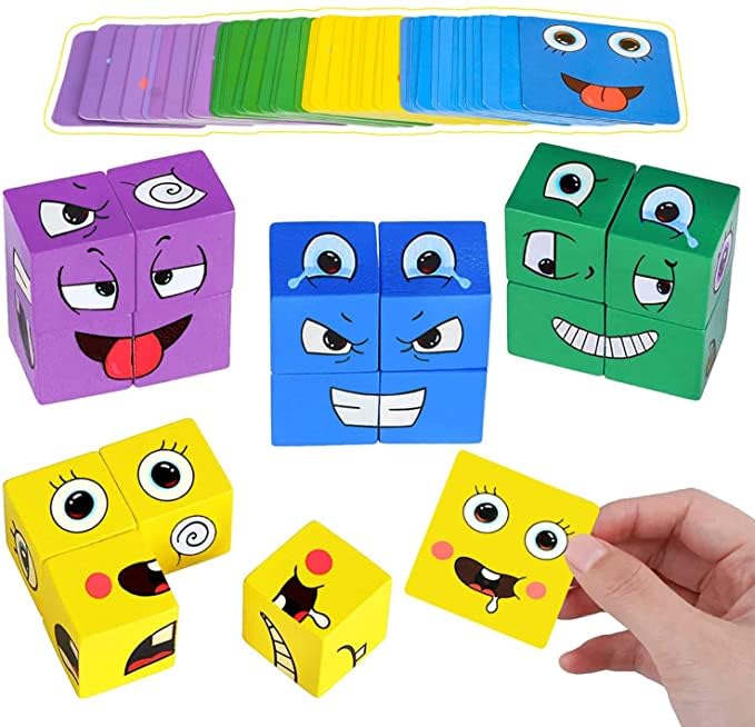 Magicwand Emoji Cubes Block Matching Puzzle Game with 16 Cubes & 64 ...