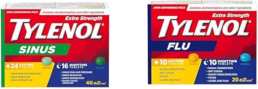 TYLENOL Sinus Extra Strength and Extra Strength Flu eZ Tabs Combo Pack ...