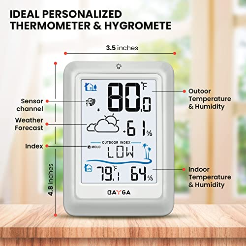 Snapklik.com : BAYGA Indoor Outdoor Thermometer Wireless Digital ...