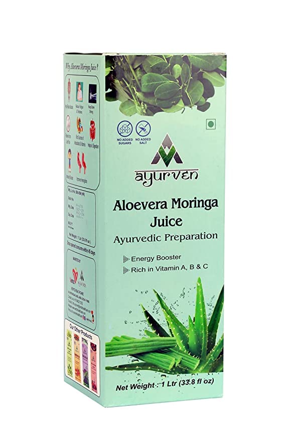 Ventiz Aloevera Moringa Juice For Glowing Skin & Healthy Hair | Organic ...