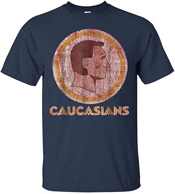 Amazon.com: Caucasian T-Shirt Funny Vintage Caucasians Tee Shirt Retro ...