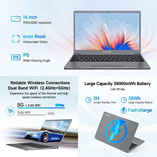 TECLAST Laptop 14 Inch F7 Plus2 Windows 11 Computer, 8GB RAM 256GB SSD ...