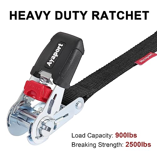 Snapklik.com : Ayaport Ratchet Tie Downs Straps Heavy Duty Black ...