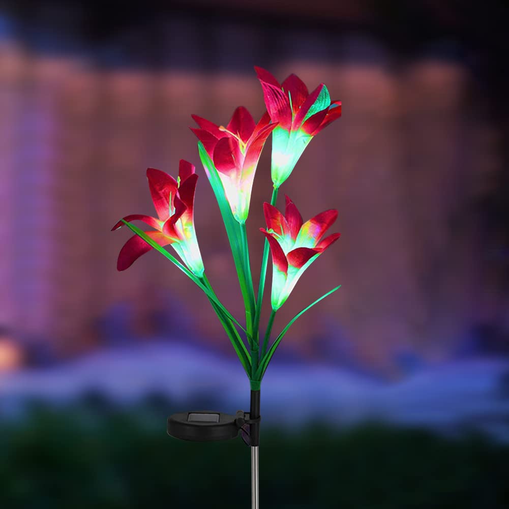 Flower Design Solar Path Light Garden Lights Solar Simulation Flower