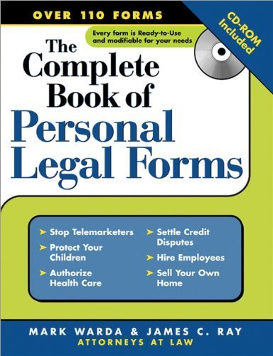The Complete Book of Personal Legal Forms: Mark Warda: 9781572484993 ...