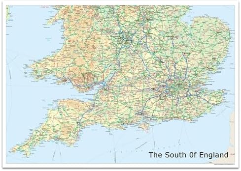 Large Southeast England & Midlands Postcode Wall Map - Covering ...