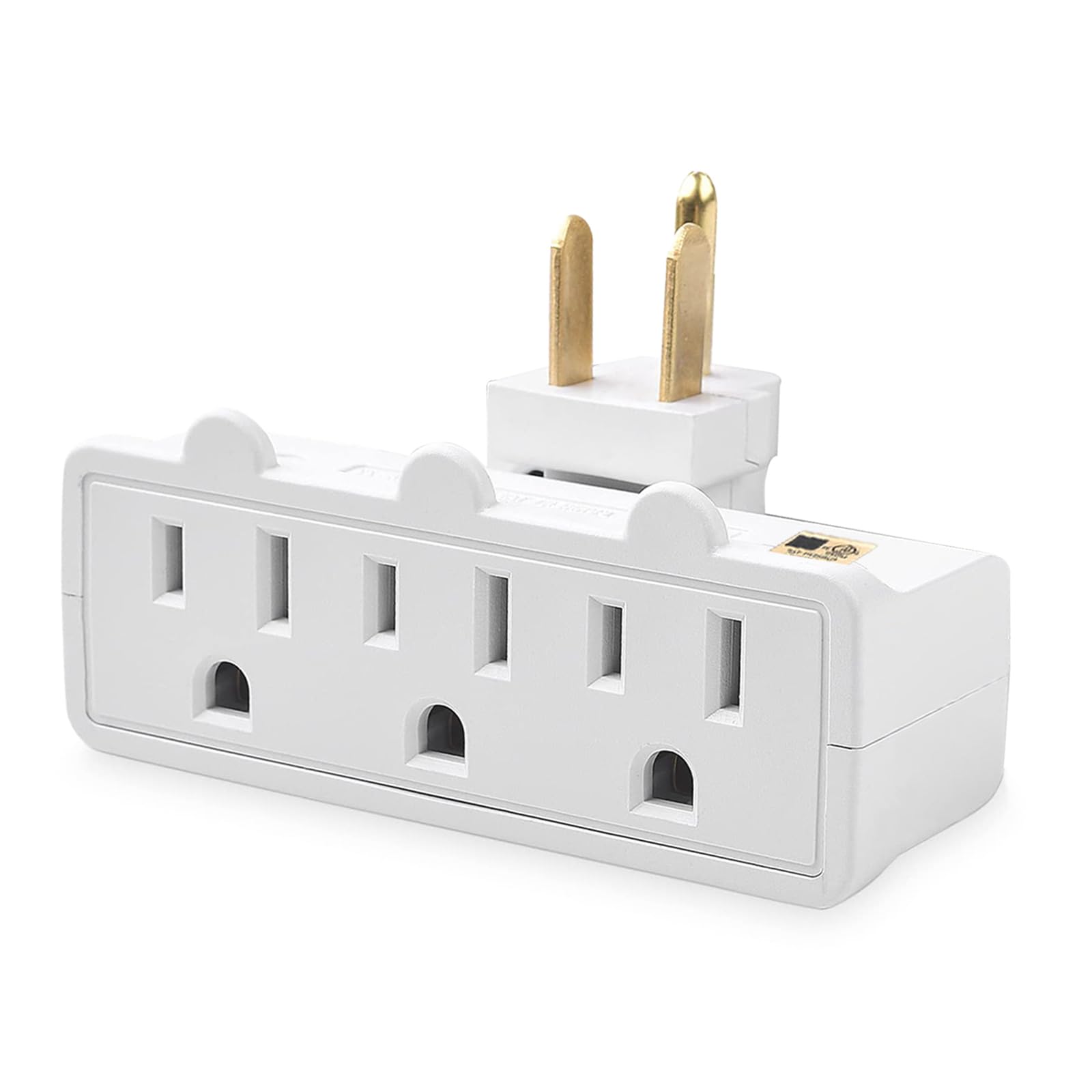 Amazon.com: Multi Plug Outlet Splitter, 3 Outlet Adapter Grounded 180 ...