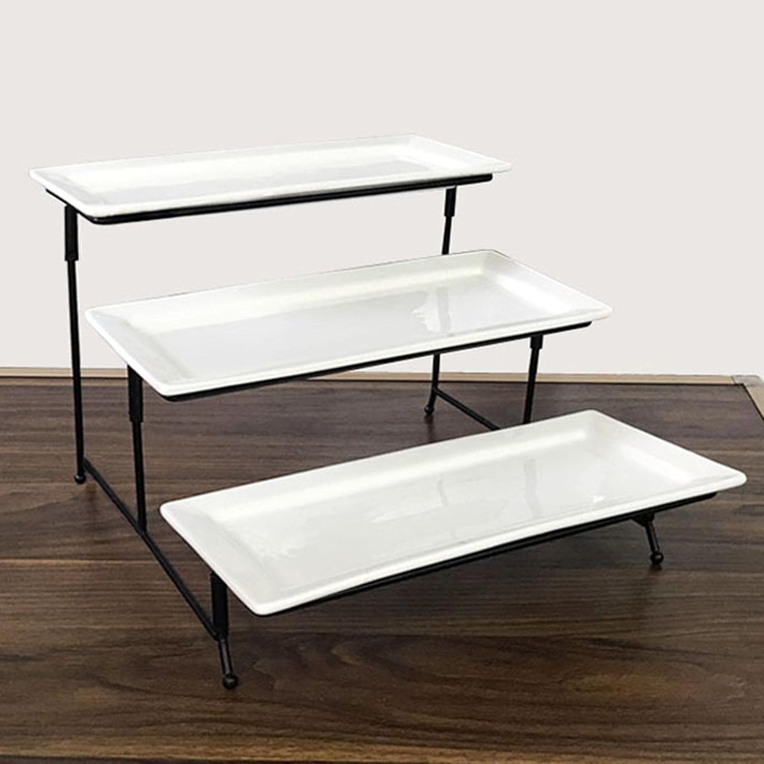 MILAAN Platter Stand Dish Display Stand Dish Holder 3 Layer for Fruit ...
