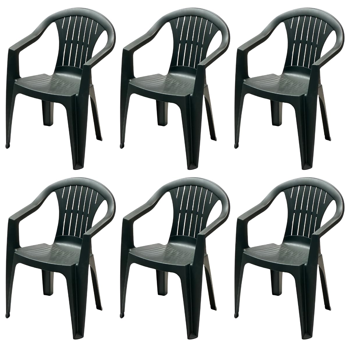Tomaino - Chaise De Jardin en Plastique Monobloc - Lot de 6 Chaises ...