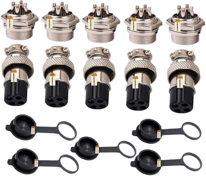Aviation Plugs GX20-4, Lsgoodcare 10Pcs 20mm 4 Pin Din Female/Male ...