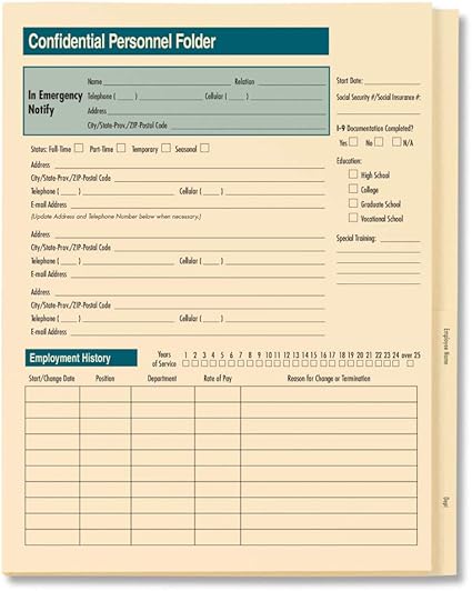 Amazon.com : ComplyRight Confidential Personnel Folder | 9-1/2" x 11-3/ ...