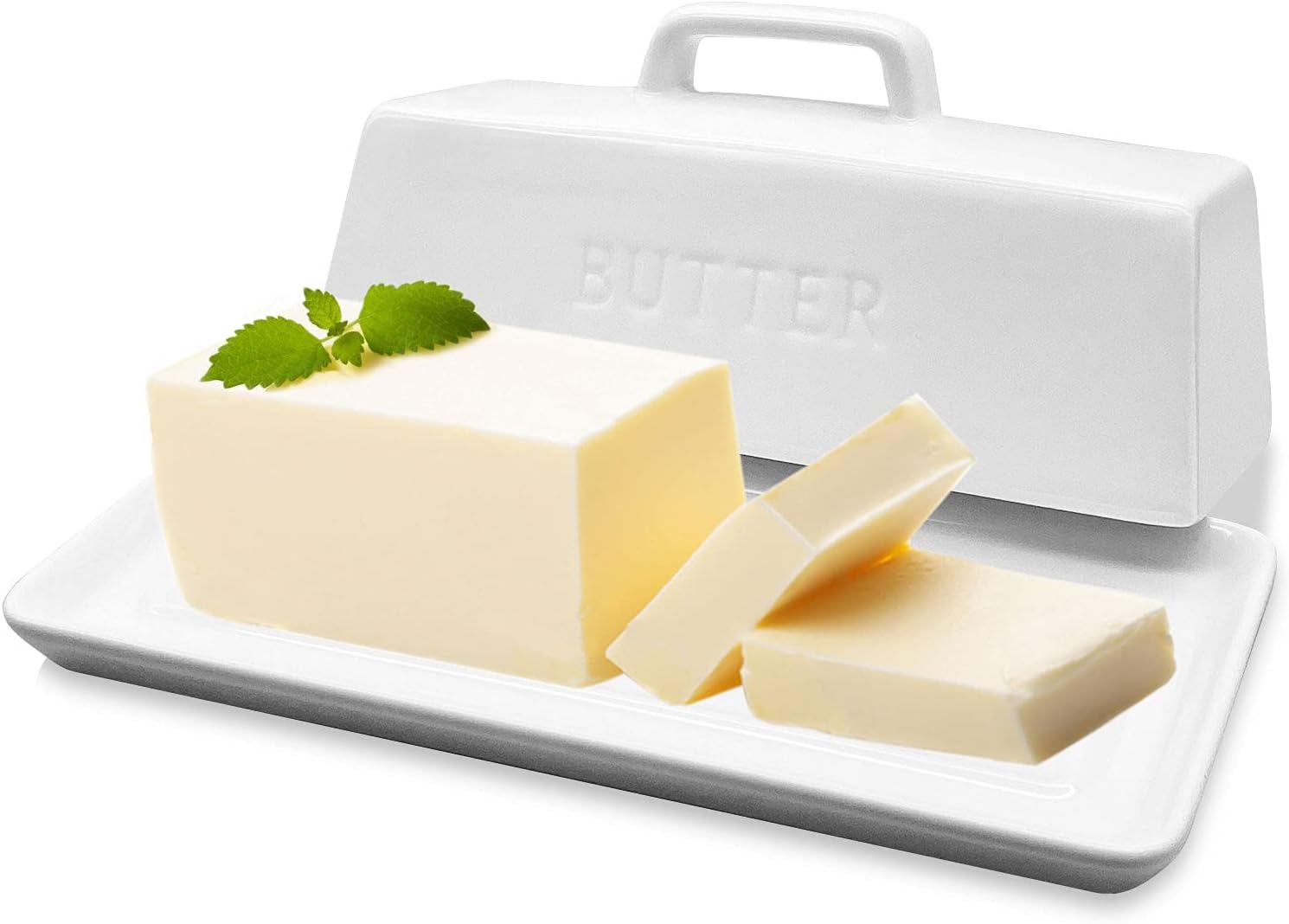 Amazon.com | Gute Butter Dish with Lid for Countertop, Covered Ceramic ...