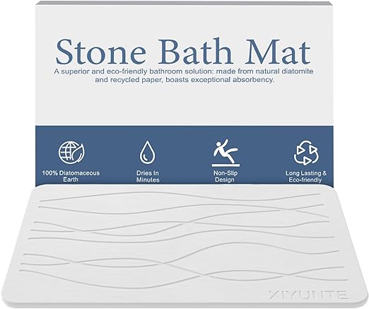 Amazon.com: XIYUNTE Stone Bath Mat, Diatomaceous Earth Bath Mat, Super ...