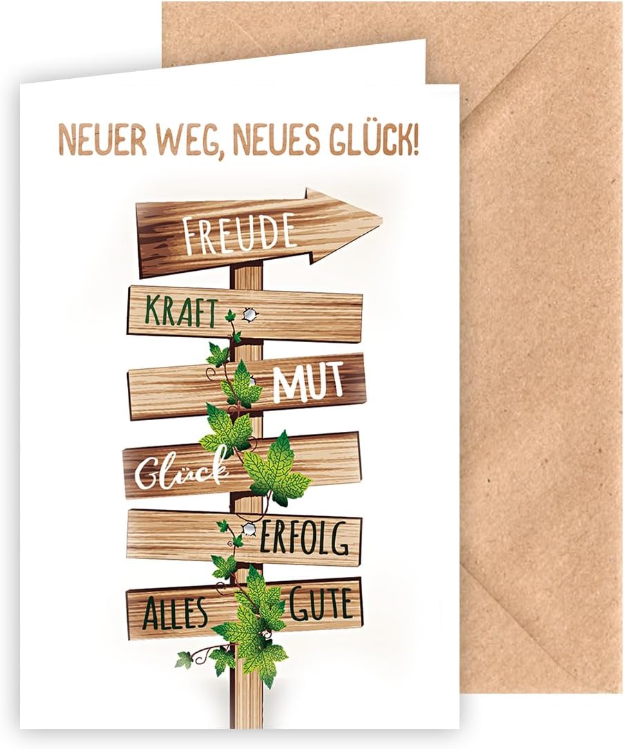 WenmthG Abschiedskarte Kollegen A6 (Klappkarte mit Umschlag und ...