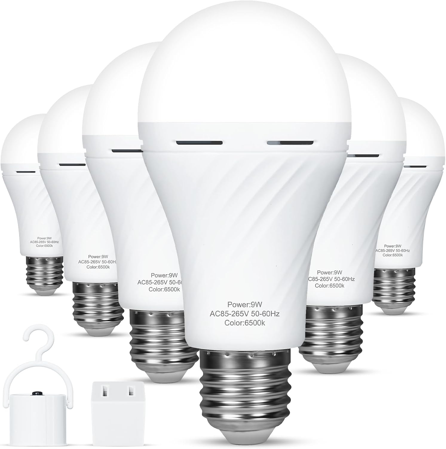 TNQAN 6 Pack Rechargeable Light Bulbs, Battery Powered Emergency LED ...