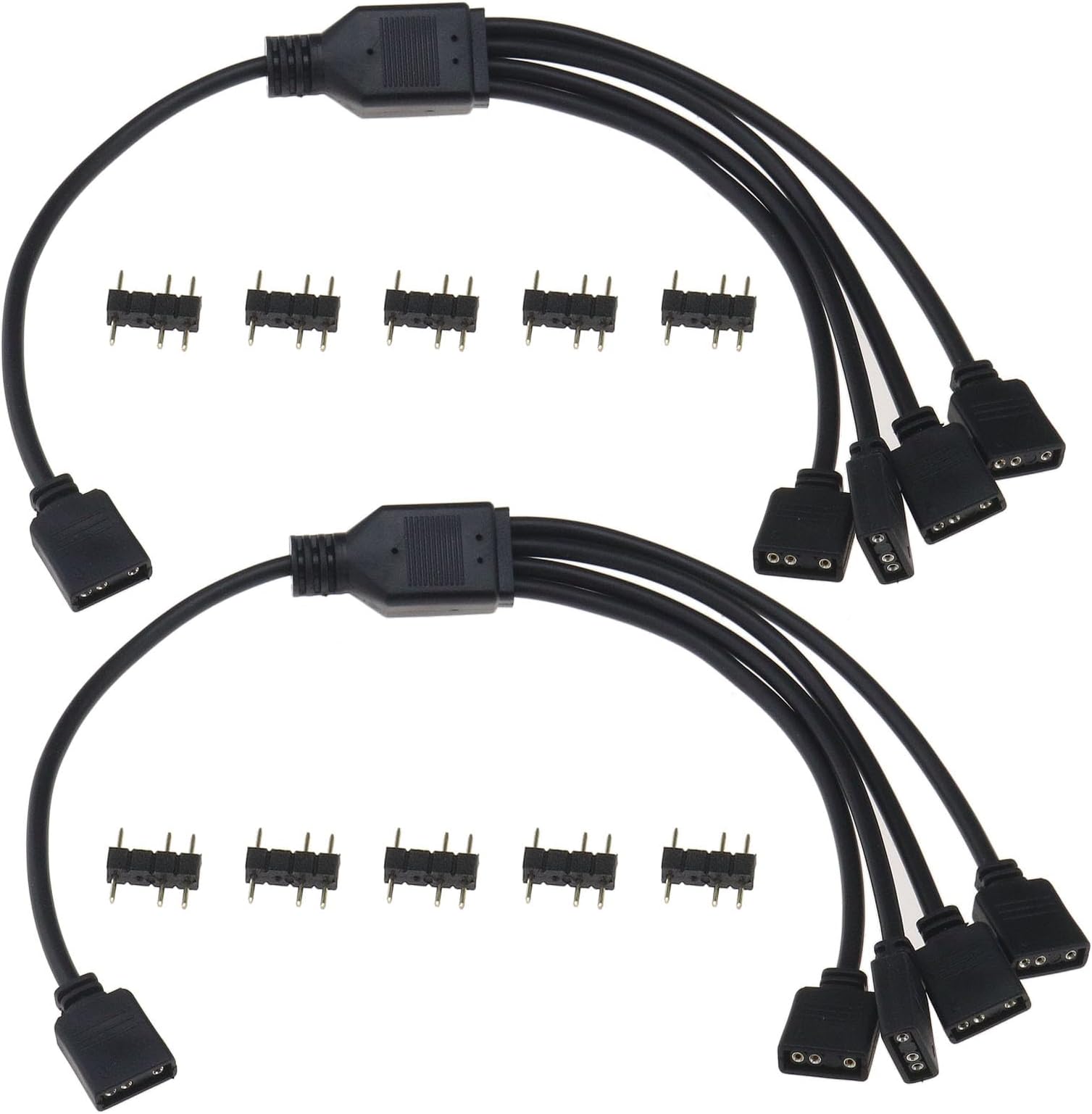 LT Easiyl 2PCS ARGB Splitter Cable 5V 3 Pin Addressable RGB 1 to 4 ...