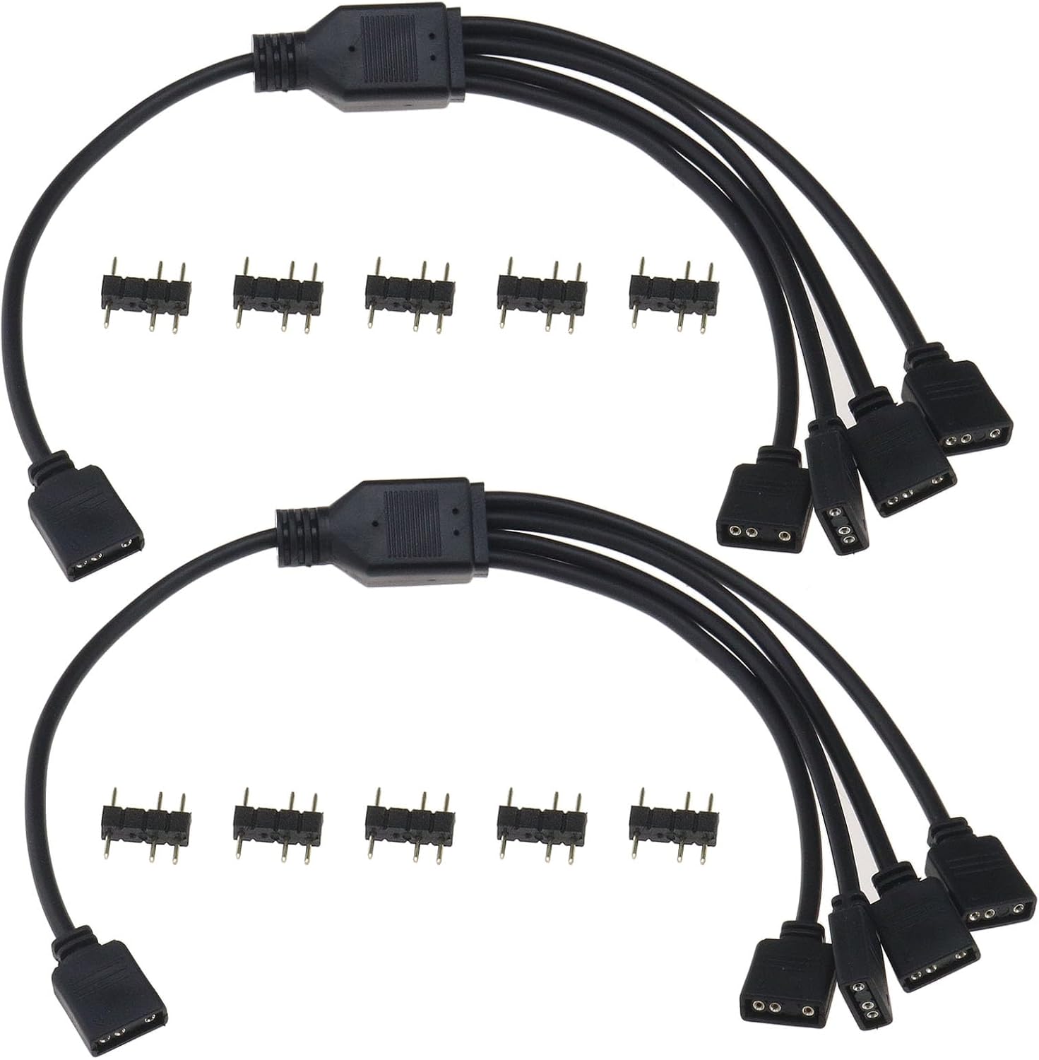 Amazon.com: 2PCS ARGB Splitter Cable 5V 3 Pin Addressable RGB 1 to 4 ...