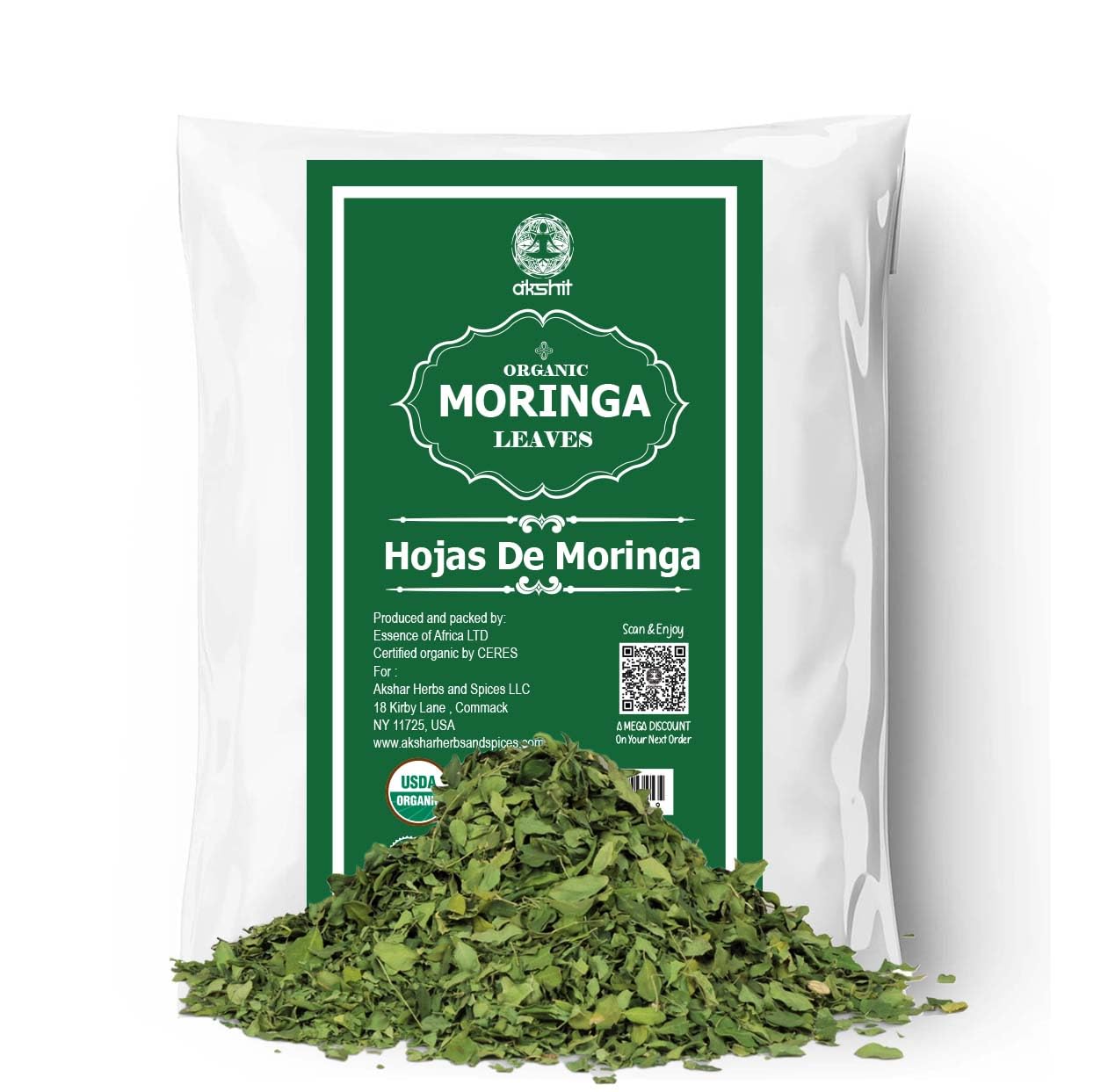 Amazon.com : Akshit Dried Moringa Leaves, 2.6 oz (75grams), Organic ...