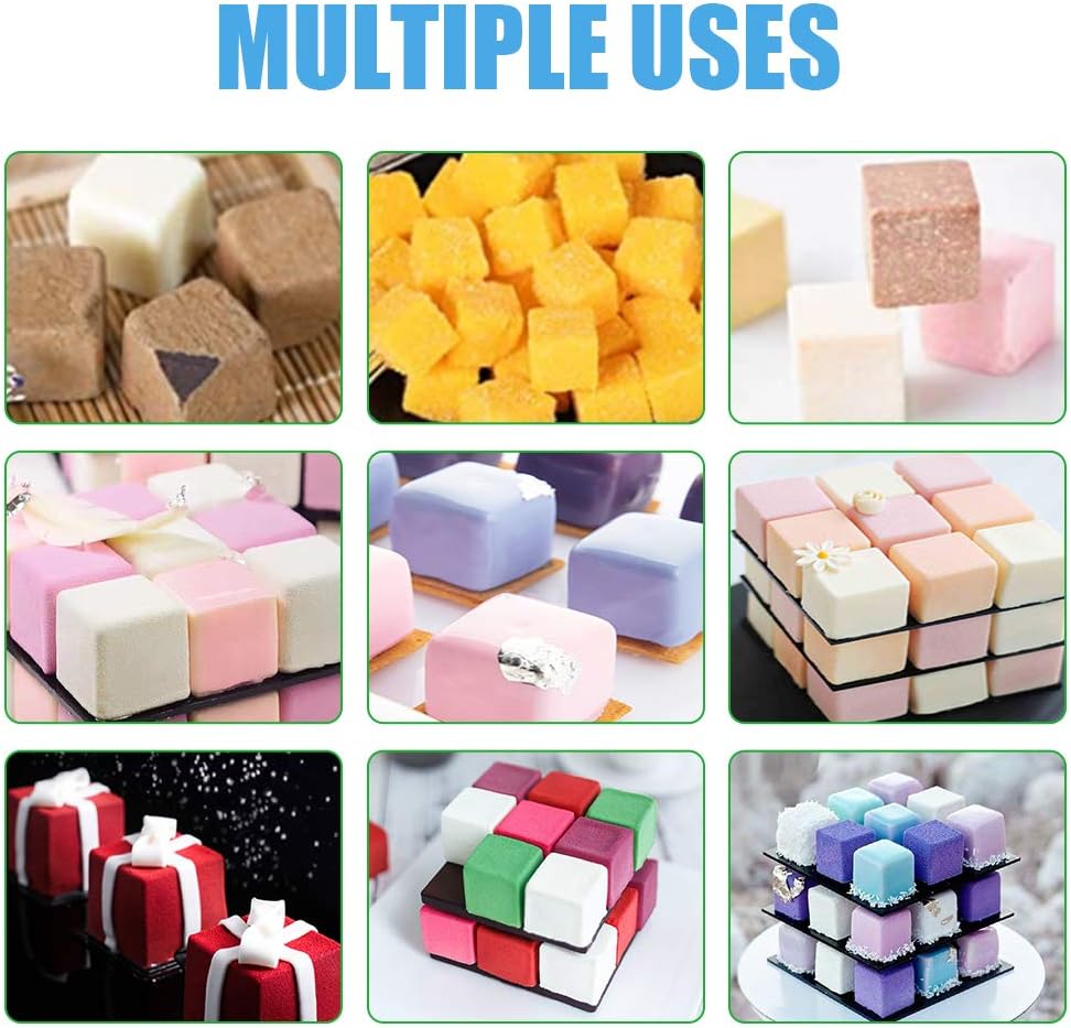 Emoly Silicone Candy Tray, 2 Pack 126-Cavity Mini Square Chocolate tray ...